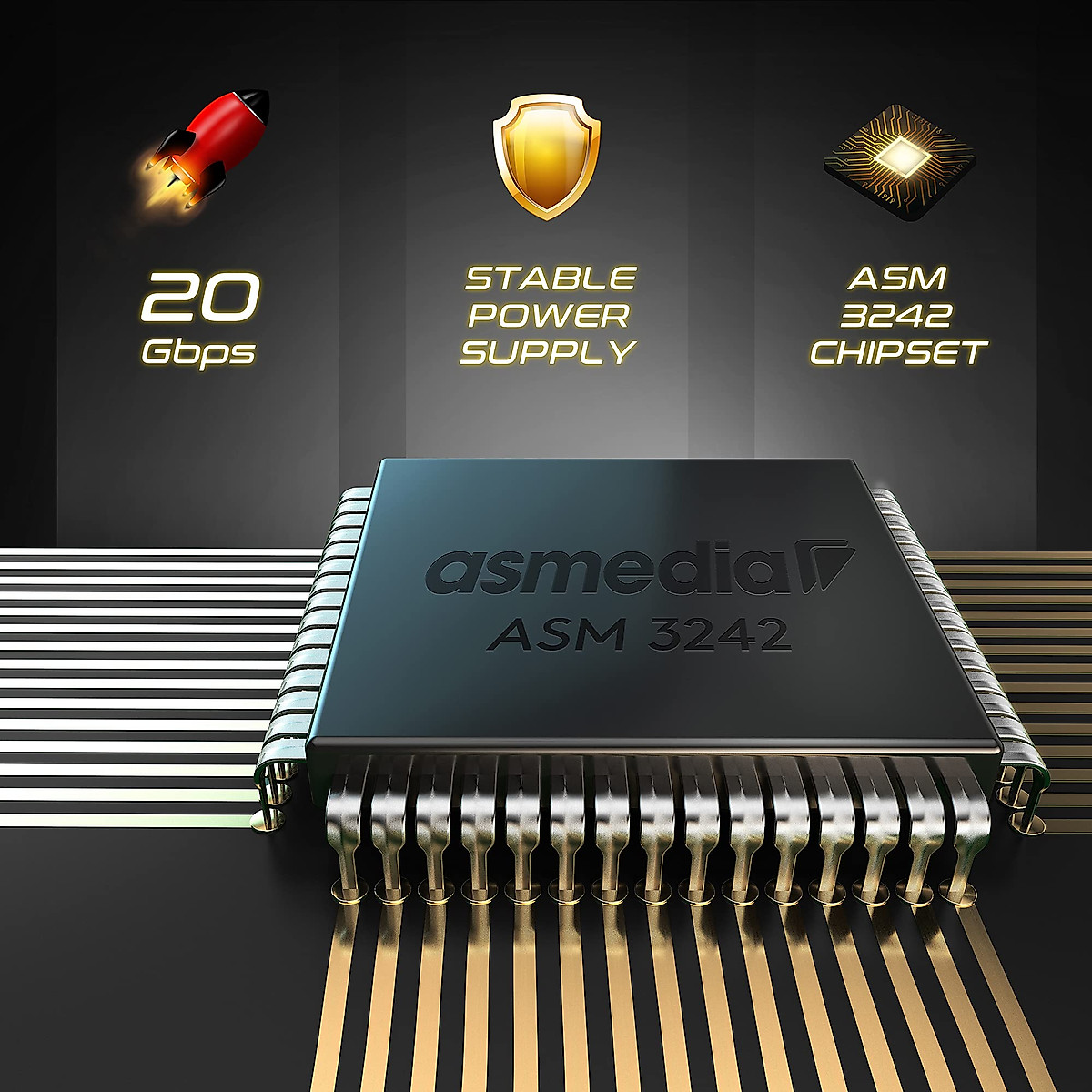 EZDIY-FAB USB3.2 Gen2x2 Type-E Front Panel Internal Expansion Card 20 Gbps PCI Express 3.0 X4 Adapter for Desktop PCs (ASM3242)