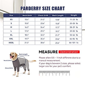 Parderry Dog Recovery Suit for Surgery Dog Onesie for Female and Male E-Collar Alternative Anti Shedding Pajamas Long Sleeve Claming Bodysuit Gray XXL