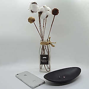 Yogee A5 Melamine Jewelry Dish Organizer, Decorative Trinket Dish,Accent Tray for Vanity,Food Safe Dishware,Frosted Black (Ship, Set of 2)