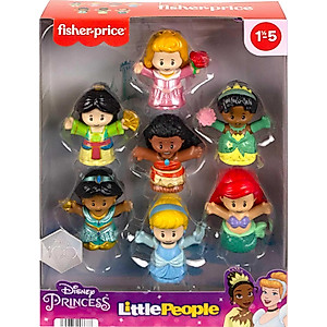 Fisher-Price Little People Disney Princess Toys, Set of 7 Character Figures for Toddler and Preschool Pretend Play