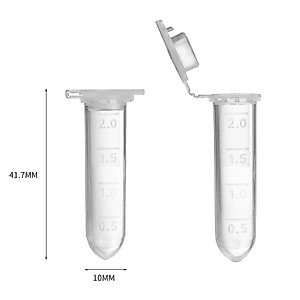 Eowpower 400 Pieces 2 ml Plastic Vial Tube Tubes for Sample Storage Container Beads Liquid