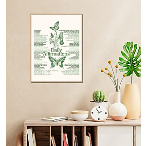 MINI ZOZI 12X16 Sage Green Y2K Butterfly Wall Art Canvas - Retro Indie Bedroom Decor