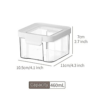 Pantry Storage Containers Set with Lids Airtight,4 Pieces Square 460ml/15oz,Clear Plastic Cereal Storage Containers, Air Tight Pantry Organization and Storage for Sugar Pasta Protein Powder Oat