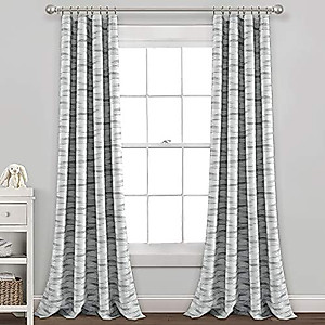 Lush Decor Baby Jungle Adventure Geo Blackout Window Curtain Single Panel, Gray