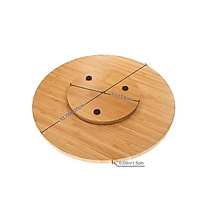 Plutreas Bamboo Lazy Susan Turntable for Cabinet or Table (14 in)