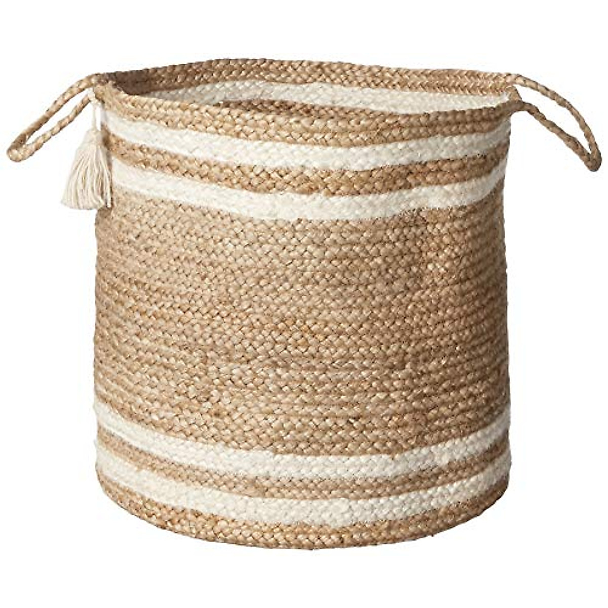 LR Home Betsy Basket, 19" x 19" x 19", Tan/White
