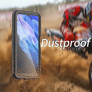 Hllhunkhe for Samsung Galaxy A03S Waterproof Case with Built-in Screen Protector - Rugged Full Body Underwater Dustproof Shockproof Drop Proof Protective Cover for Samsung Galaxy A03S - Black
