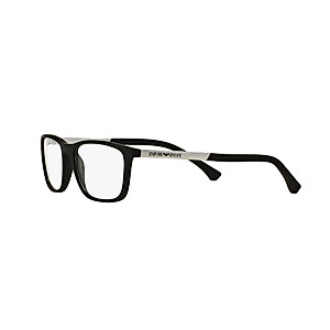 Emporio Armani Men's EA3069 Sunglasses, Rubber Black/Demo Lens, 55 mm