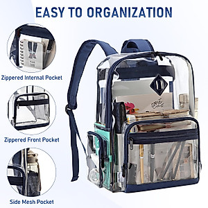 Clear backpack, Chase Chic Transparent School Backpack Large Heavy Duty See Through Daypack for School Work Travel
