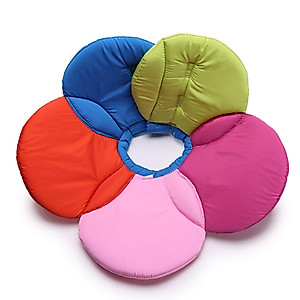 Dog Collar, Pet Cone E-Collar Flower Soft Elizabethan Waterproof Grooming Recovery Protecive Adjustable Collar for Puppy Small Medium Dogs (M Neck:11-13in, Rainbow)