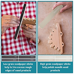 Honoson 60 Pieces Sanding Sticks Buffing Model Sticks for Plastic Models Assorted Metal and Wood Sanding Tools Polishing Stick Accessory for Craft Amateur and Beginner (Classic Style)