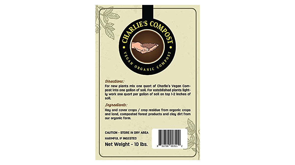 Charlie's Vegan Compost - Certified Organic Soil Booster for Healthy Plants