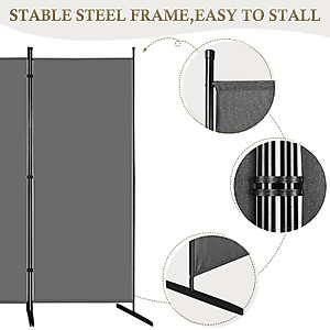 Room Divider 3-Panel Folding Portable Office Walls Divider, Folding Privacy Screens Reduce Ambient Noise in Workspace, Classroom and Healthcare Facilities - 102 W X 16" D x 70" H (Grey)
