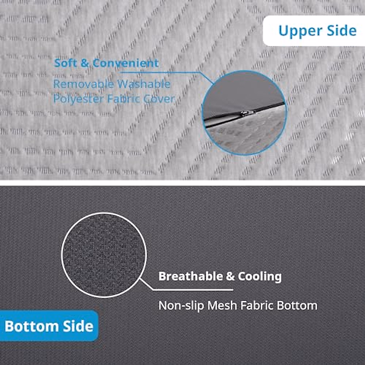 wOod-it Folding Mattress, 4 inch Memory Foam Tri Fold Mattress Topper with Washable Cover, Play Mat, Foldable Bed, Guest beds, Camp Portable Bed, Queen Size, 80" x 60" x 4"