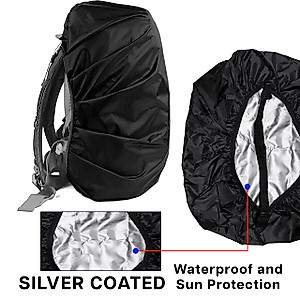Storite Dust & Rain Cover for Backpack with Pouch, Waterproof Dustproof Bag Adjustable Cover for School, College,Office-2PK