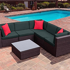 HILUHIDI 14 Piece Outdoor Cushion Covers Replacement, Outdoor Patio Cushion Covers Replacement, Outdoor Furniture Cushions Replacement (Dull Grey, 23.6 * 23.6 * 4.33in)