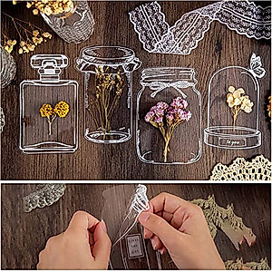 Gzwccvsn Transparent Dried Flower Bookmarks Kit - Homemade Pressed Bookmarks, DIY Bookmark Craft, Glassware Stickers, Page Clips Herbarium (Bookmarks 01/30pcs)