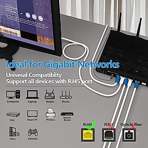 GLANICS Cat 8 Ethernet Cable 25 ft, Cat8 Network Internet LAN Cable High Speed 40Gbps RJ45 Plug Patch Cord with Clip, LAN Wire for Router, Modem, Gaming, Xbox, PS4, Switch