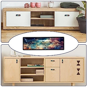 4 Pack 3.6In Double Holes Handles Pulls, Galaxy Planet Print Decorative Kitchen Cabinet Dresser Drawer Closet Cupboard Door Handles Pulls for Home Bedroom Bathroom
