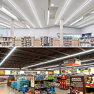 JESLED 10-Pack 8FT LED Shop Light Fixture, 90W 12000LM 6500K LED Tube Lights T8 Integrated, Linkable, Plug and Play, High Output, D Shape 3 Rows 300 Degree Lighting for Garage, Workshop