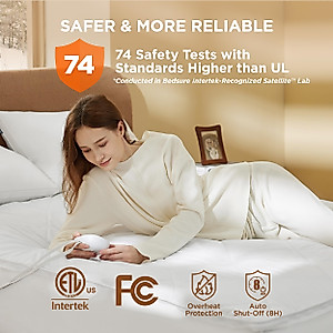 Bedsure Removable Heated Mattress Pad Queen - Waterproof Bed Warmer with Memory & Preheat Function, 12-Hour Timer & 10 Heat Settings with Dual Controller, Auto-Off, Electric Mattress Pad Queen 60"x80"