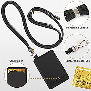 FYY[2 Pack]Phone Lanyard,Universal Crossbody Cell Phone Lanyards with Card Holder,[3M Adhesive][Adjustable Shoulder Neck Straps]Cell Phone Lanyard Compatible with iPhone,Samsung and Smartphones-Black