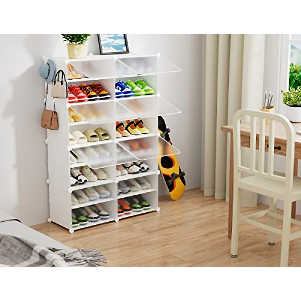 HOMIDEC Shoe Storage, 8-Tier Shoe Rack Organizer for Closet 32 Pair Shoes Shelf Cabinet for Entryway, Bedroom and Hallway