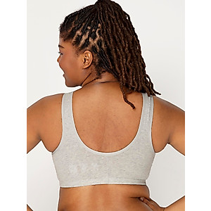Fruit of the Loom Women's Comfort Front Close Sport Bra with Mesh Straps, Heather Grey, 40