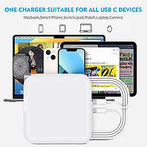 65W USB C Charger,Type C GaN III PD 3.0 Wall Charger Fast Charging for iPhone 15/14/13,MacBook Pro/Air, iPad Pro/Air,Samsung Galaxy S22/S21,Pixel,Switch and Android Series,6.6ft USB C to C Cable