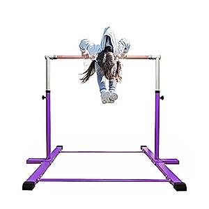 SL Power Gymnastic Kip Bar,Horizontal Bar for Kids Girls Junior,3' to 5' Adjustable Height,Home Gym Equipment,Ideal for Indoor and Home Training,1-4 Levels,300lbs Weight Capacity