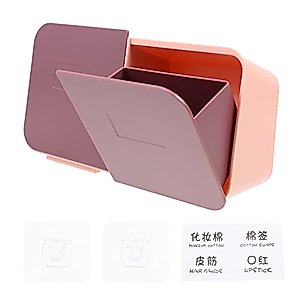 STAHAD Box for Swab Case Makeup Household Mount Pad Bathroom Storage Cosmetic Wall- Dispenser Up Mounted Canister Cosmetics Wall-mounted Remover Ball Qtip Swabs Bedroom Pads