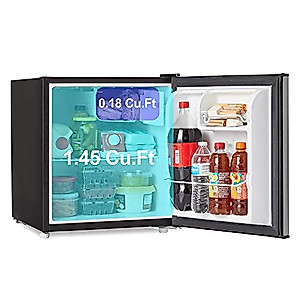 Walsh WSR17S5 Compact Refrigerator, 1.7 Cu.Ft Single Door Fridge, Adjustable Mechanical Thermostat with Chiller, Reversible Doors, Stainless Steel Look