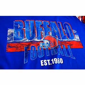 Geneisteck Womens Football Fans V Neck City Raglan T-Shirts - Royal Blue & Red Medium