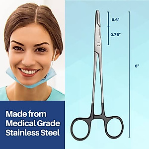 Olsen Hegar Needle Holder, Needle Driver with Scissors Cutting Edges, Scissor Clamp Forceps Fly Tying by Artman Instruments (6 Inches)