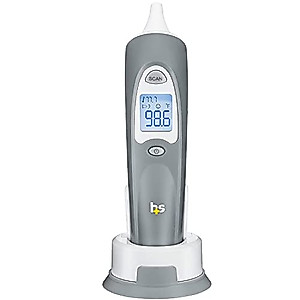 HealthSmart Digital Ear Thermometer for Babies, Kids and Adults - Instant and Accurate Results, Infrared Technology, Visual Fever Indicator, and 30 Disposable Lens Covers, FSA & HSA Eligible