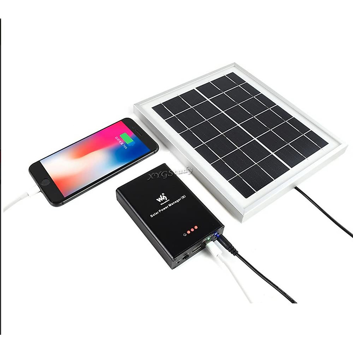 XYGStudy Solar Power Manager Embedded Rechargeable 10000mAh Li-Po Battery Supports 6V~24V Solar Panels with Multi Protection Circuits