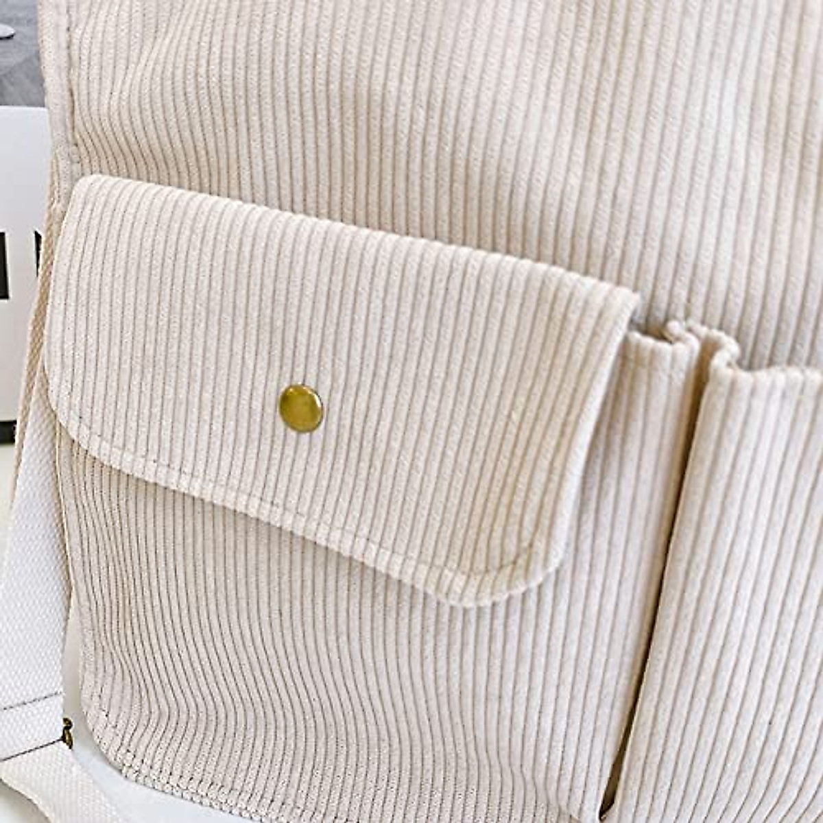 Corduroy Tote Bag for Women Casual Shoulder Handbags Large Hobo Crossbody Bag Large Travel Tote Handbag Purse Satchel Bag