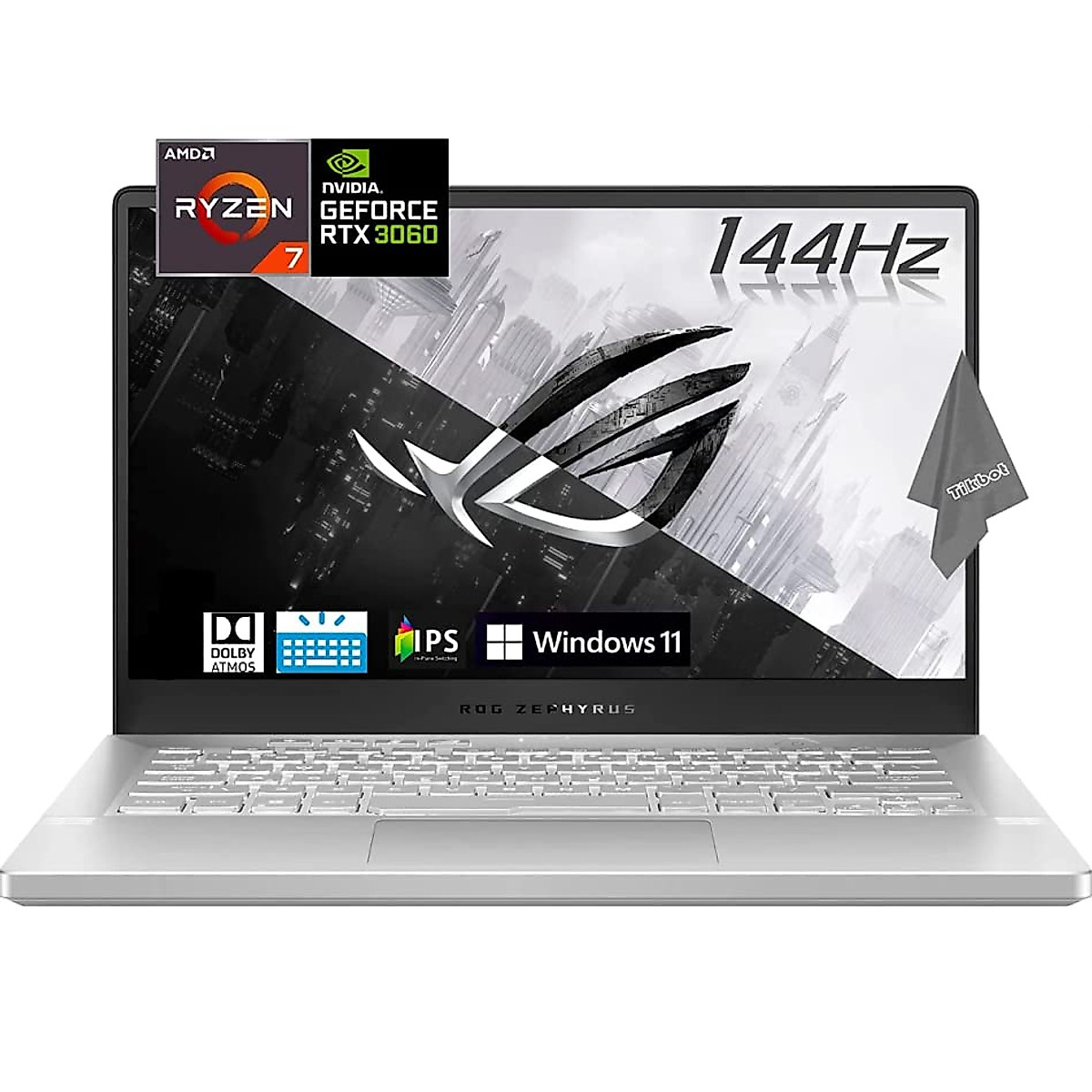 Asus ROG Zephyrus 14" 144Hz 300 nits Slim Gaming Laptop, 8 Cores AMD Ryzen 7 5800HS, NVIDIA GeForce RTX 3060, Wi-Fi 6, with Marvel’s Spider-Man Remastered GeForce RTX Bundle(40GB RAM | 2TB PCIe SSD)