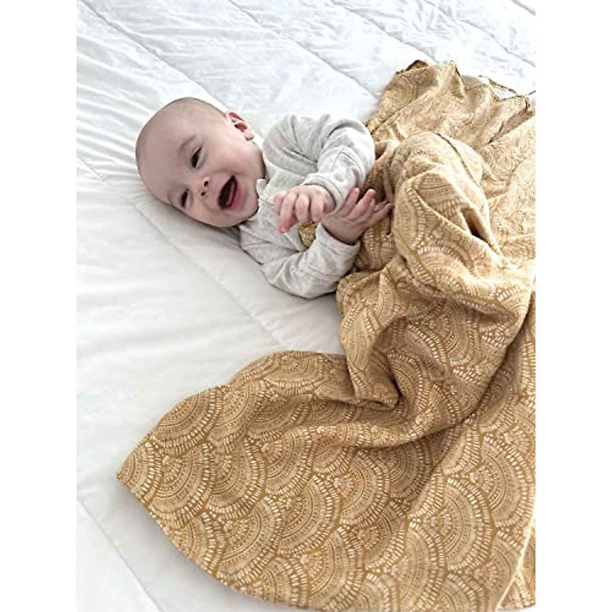 Little Jump 3 Pack Muslin Swaddle Blanket, Bamboo Cotton Muslin Baby Blankets for Girls & Boys, Baby Receiving Swaddles, Boho Rainbow Baby Essentials for Neutral (3 Pack (Rainbow 3))…