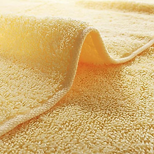 SEMAXE Cotton Washcloths Set, Highly Absorbent and Soft Feel Face Towel, Hotel Spa Bathroom Fingertip Towel,Yellow Washcloth-Pack of 12