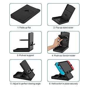 Nintendo Switch Stand for Nintendo Switch Compact Foldable Multi Angle Holder Play Stand Compatible with Nintendo Switch Switch Lite IPad IPhone Samsung Galaxy Tab Android Phones Tablets E-Reader