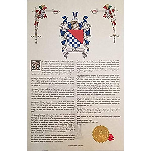 Tolley - Coat of Arms, Crest & History 11x17 Print - Surname Origin: Germany