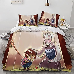 AKARDO Under Legend Tales Game Sans Frisk Duvet Covers, Soft Microfiber Washed Duvet Cover Set 3 Pieces with Zipper Closure,Beding Set (05,Twin (68"x86"))