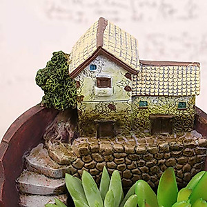 Garden Ornaments Dual Layer Sky Garden Pot Herb Flower Cacti Sedum Succulent Bonsai Planter Box Resin Crafts for Home Store