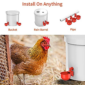 sansheng Chicken Waterer Cups,3/8 Inch Thread Automatic Filling Chicken Water Cups(Pack of 12)