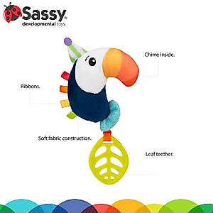 Sassy Toucan Chime | Hanging Developmental Chime Toy | for Ages 0+ Months and Up