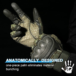 WTACTFUL Touch Screen Motorcycle Tactical Gloves for Men Airsoft Paintball Gear MTB Bike Cycling Cross-Country Motorbike ATV Hunting Hiking Riding Driving Work Outdoor Full Finger Gloves S Green