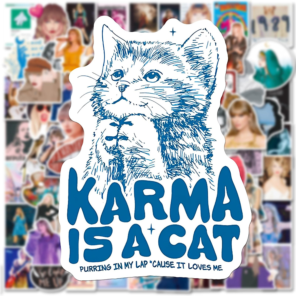 JXJMYU 100pcs Tayloris Music Sticker for Adult, Female Pop Singer Ablum Stickers for Teen Girl, Waterproof Vinyl Sticker for Water Bottle Laptop Phone Party Favors