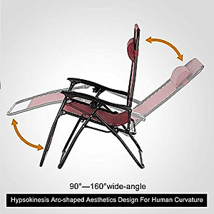 ZEYADA 3 PCS Gravity Chair Patio Chaise Lounge Chairs Folding Chaise Lounge Chair Outdoor Yard Pool Recliner Patio Garden Pool Beach Lawn Recliner Table Chair Set