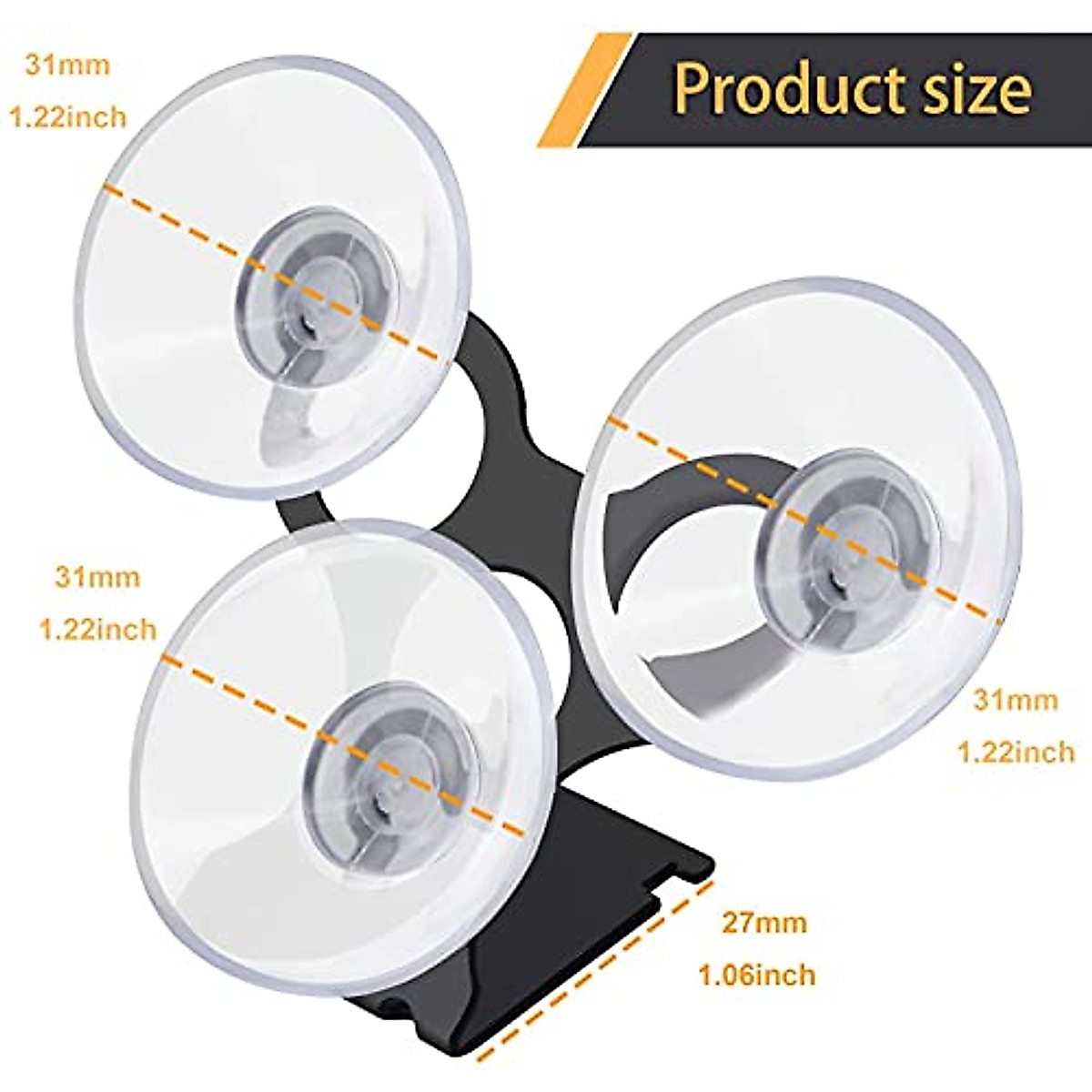 YeeBeny Car Windshield Radar Detector Suction Cup Mount Holder Compatible with Escort Max / Max2 / Max360 Radar, Not for MAX360c Cradle Radar (Bracket & 6 Clear Suction Cups)